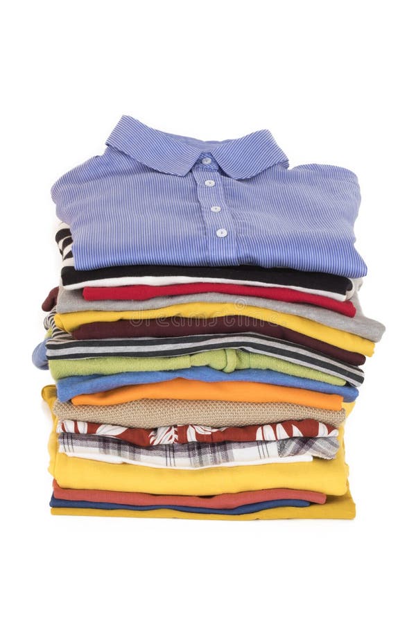 Stack of clothing isolated stock image. Image of garment - 26445255