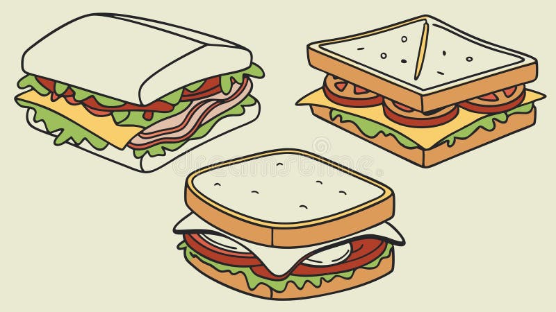 Stack of Club Sandwiches, Vector Design Generative AI Stock Vector ...