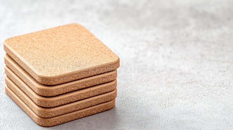 A Stack of Coasters on a Gray Surface. Stock Image - Image of stack ...