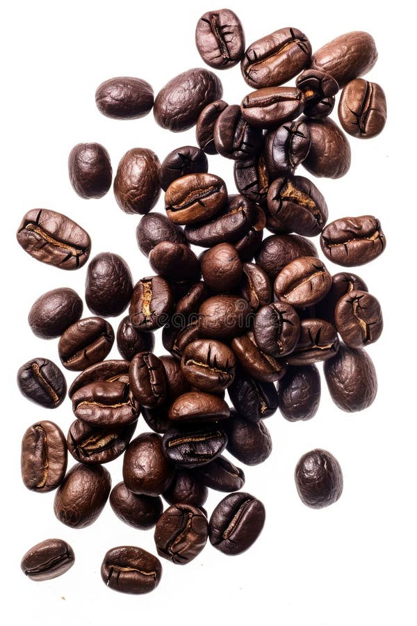 A Stack of Coffee Beans on a Clean White Surface, Perfect for Use in ...