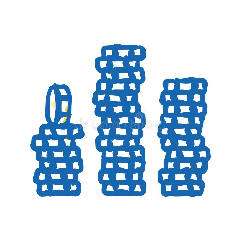 Stack Coin Gold Icon Doodle Illustration Stock Illustration ...