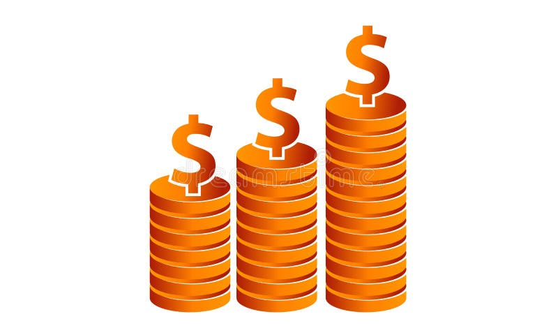 Stack Coin Money Commitment Teamwork Together Outline Logo Stock Vector - Illustration of ...