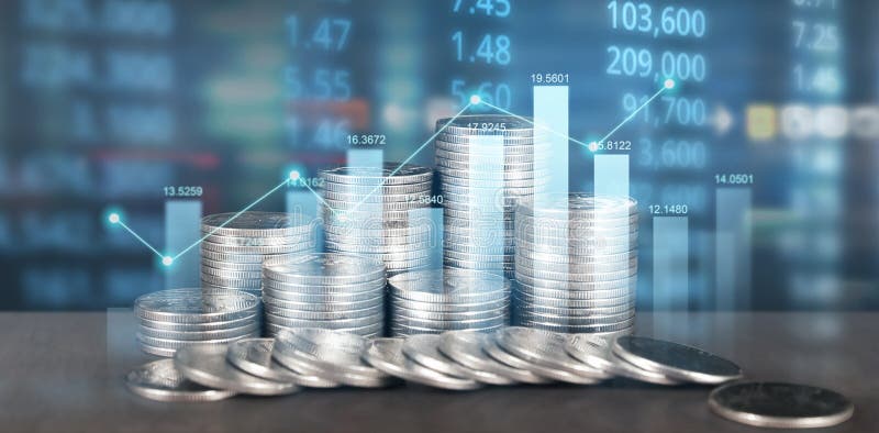 Stack of Coin with Trading Graph, Financial Investment C Stock Image ...