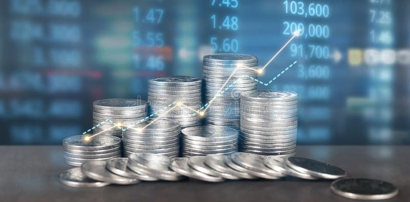 Stack of Coin with Trading Graph, Financial Investment C Stock Image ...