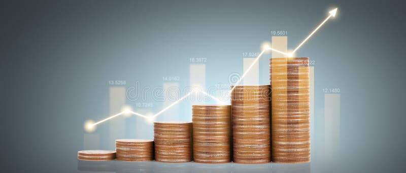 Stack of Coin with Trading Graph, Financial Investment Stock Photo ...