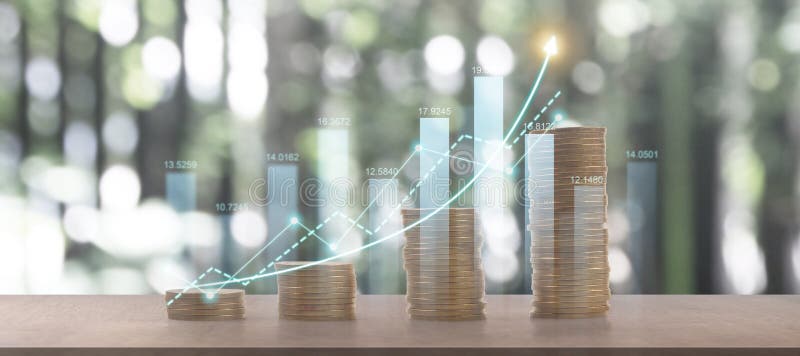 Stack of Coin with Trading Graph, Financial Investment Stock ...