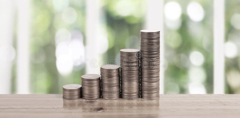 Stack of Coin with Trading Graph, Financial Investment Stock Image ...
