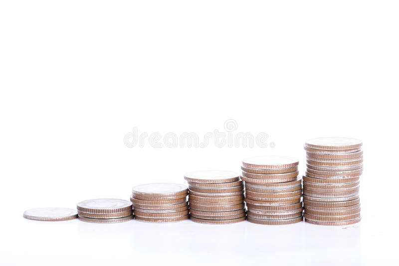 Stack coin up stock image. Image of hand, achievement - 33146425