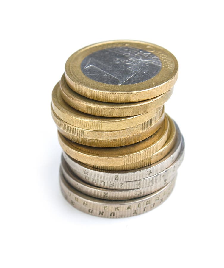 Stack of coins stock image. Image of bank, cash, euros - 16658597