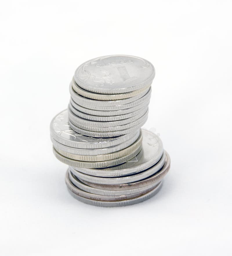 Stack of Coins with Meter Tool - Concept of Measuring Money Value Stock ...