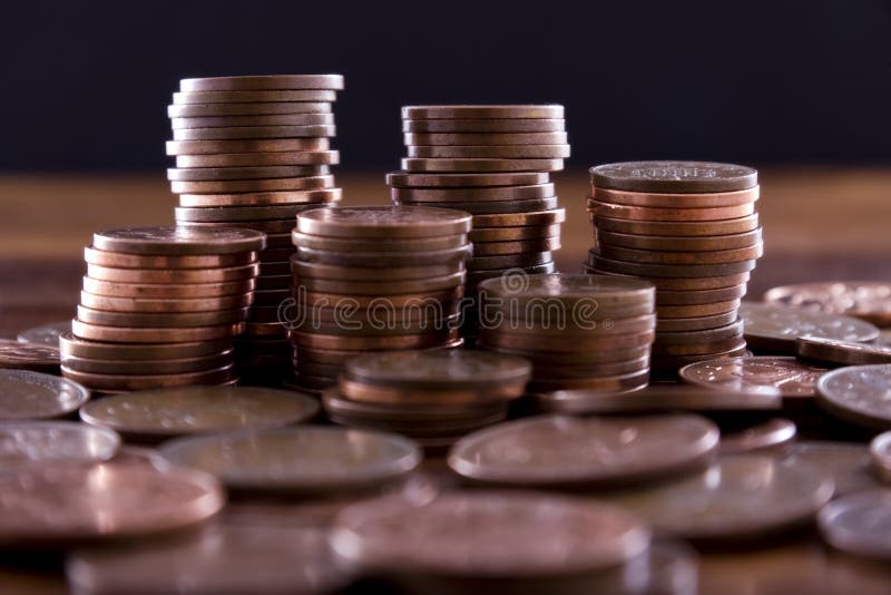 Stack of coins stock photo. Image of table, close, group - 7051814