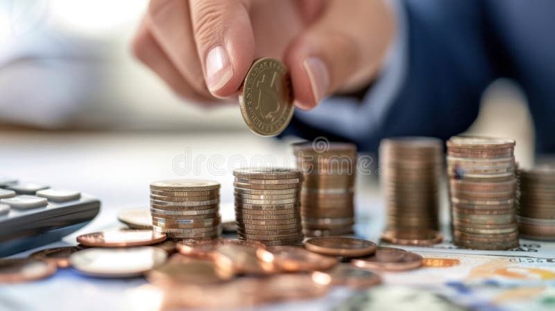 The Stack of Coins.AI Generated Image Stock Image - Image of business ...