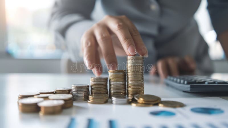 The Stack of Coins.AI Generated Image Stock Image - Image of analysis ...