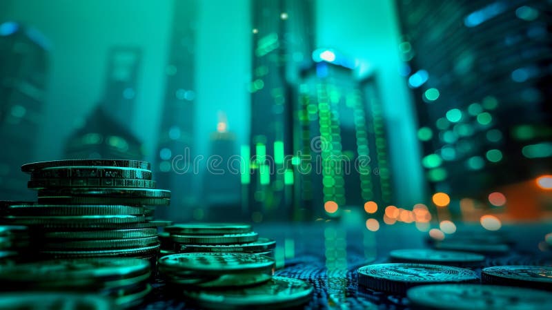 The Stack of Coins.AI Generated Image Stock Photo - Image of stack ...
