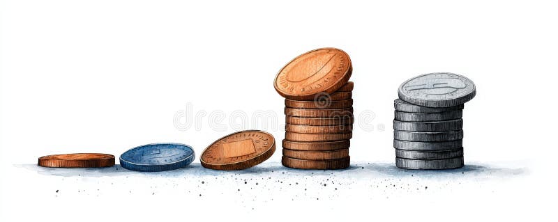 A Stack of Coins Arranged in Increasing Order Symbolizing Financial ...