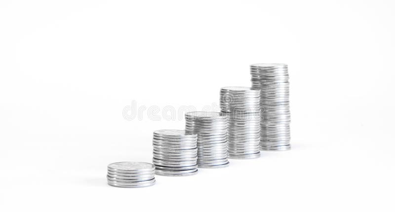 A Stack of Coins in Ascending Order. Profit Growth Concept. the ...