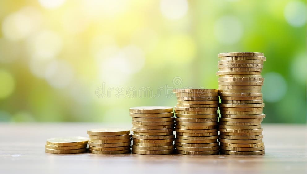 A Stack of Coins Ascending in Size, Representing Financial Growth Over ...