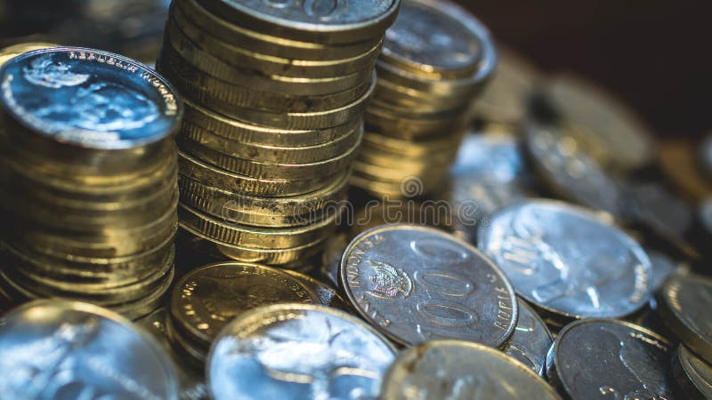Stack of Indonesia Rupiah Coins Stock Image - Image of coins, rich ...