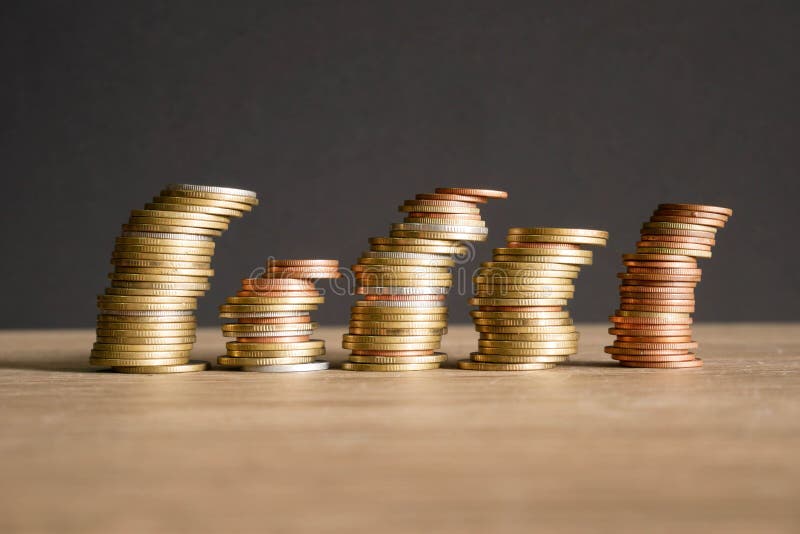 Stack Coins Concept Save Money for Background Stock Image - Image of ...