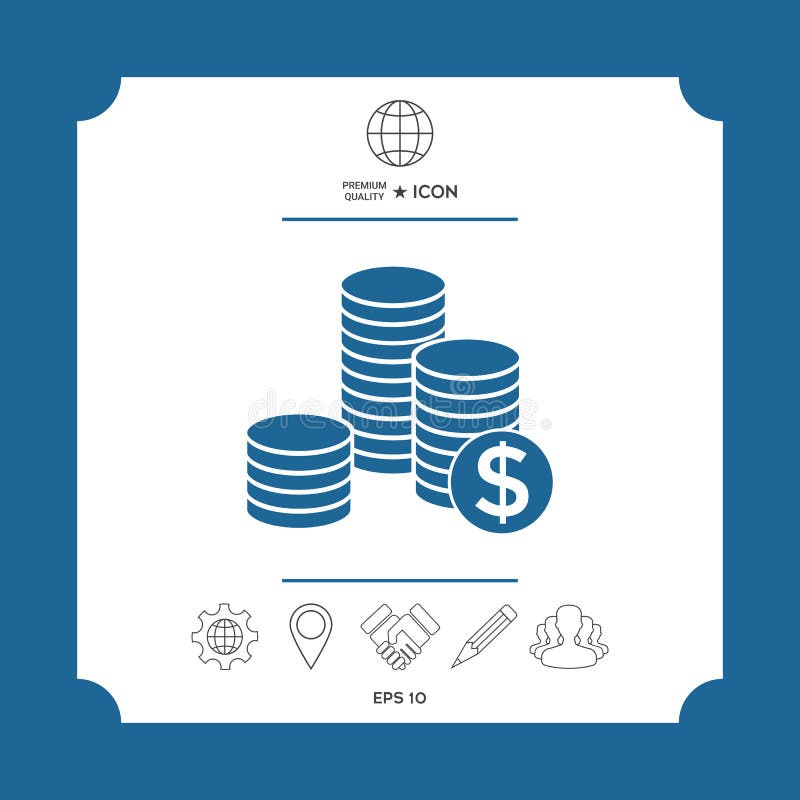 Stack of Coins with Dollar Symbol Stock Vector - Illustration of icon ...