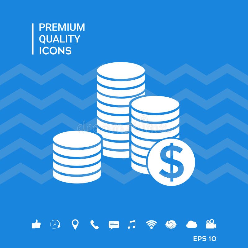 Stack of Coins with Dollar Symbol Stock Vector - Illustration of ...
