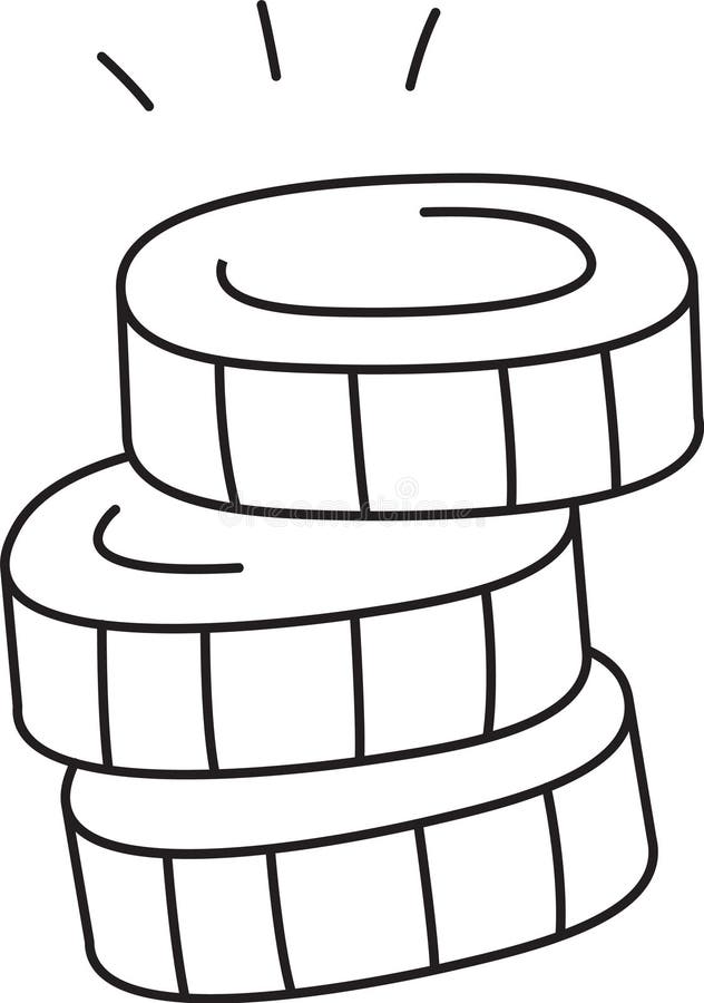 Stack of Coins Doodle stock vector. Illustration of finance - 331033687