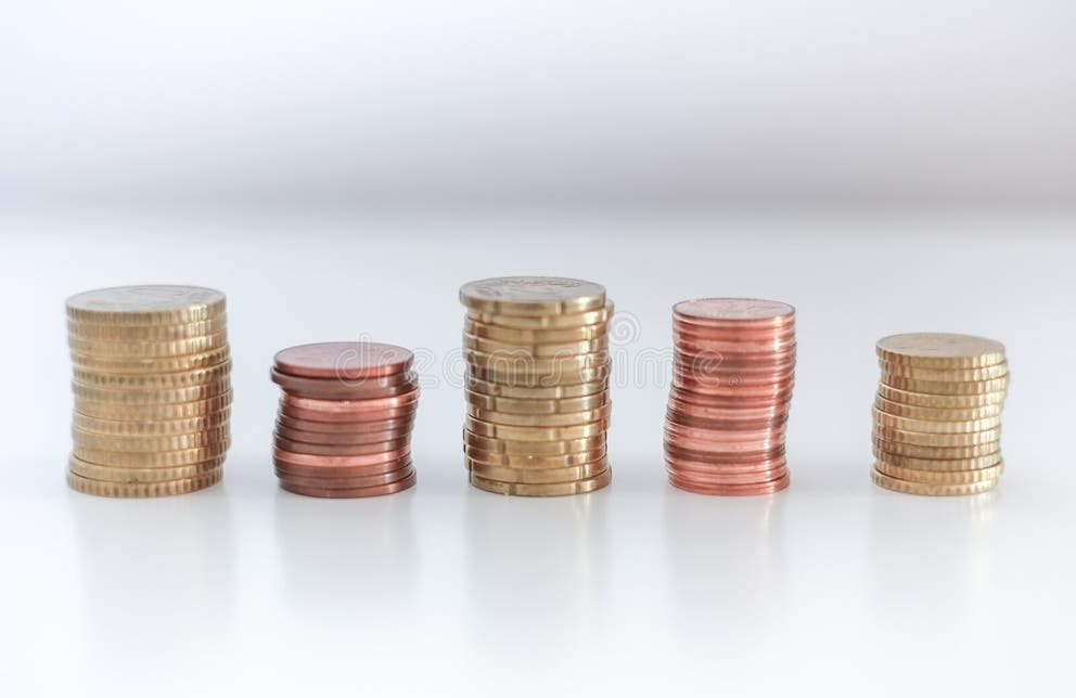 Stack of coins stock image. Image of income, saving, euro - 69672843