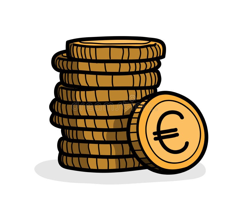Stack of Coins (Euro) stock vector. Illustration of profit - 63381492
