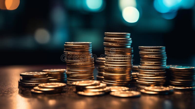 Stack of Coins Generative AI Stock Illustration - Illustration of ...