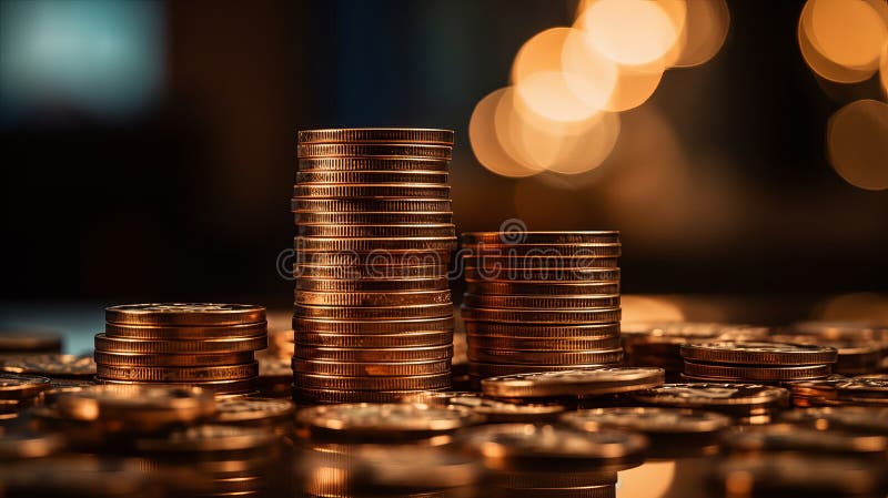 Stack of Coins Generative AI Stock Illustration - Illustration of ...