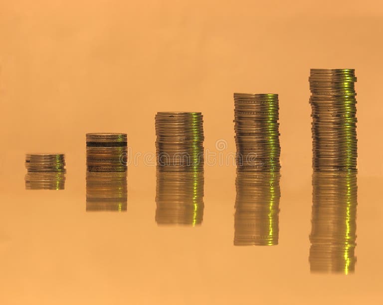 Stack of Coins in a Gloomy Negative Shade Stock Image - Image of funds ...