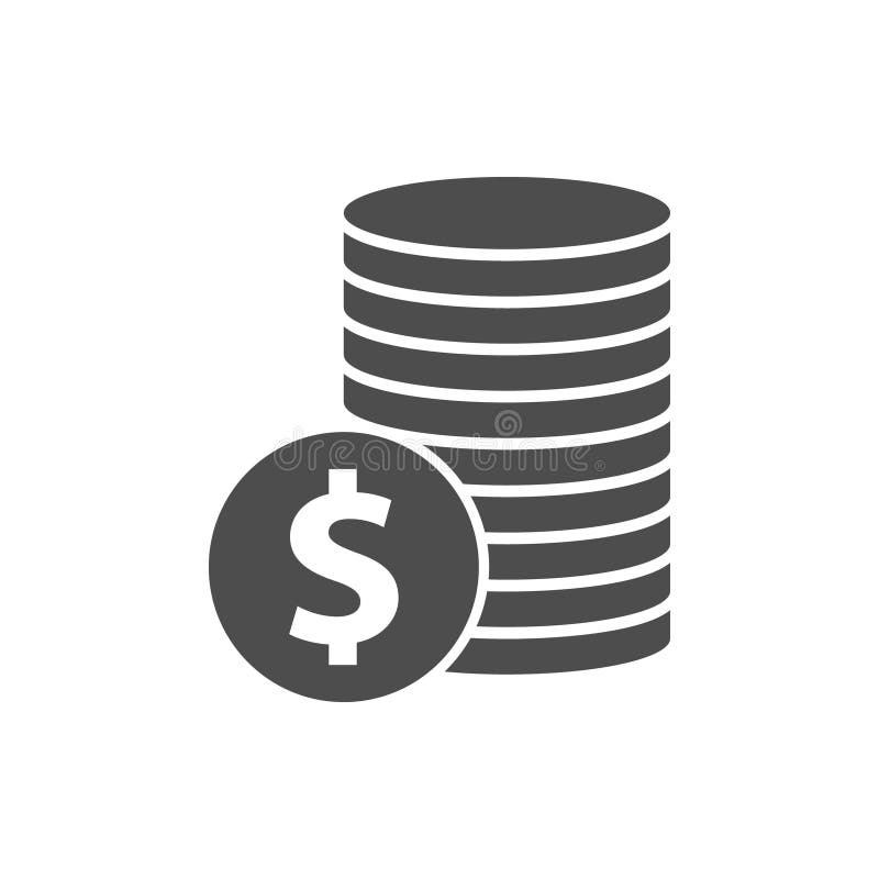 Stack of Coins Glyph Vector Icon Stock Vector - Illustration of symbol ...