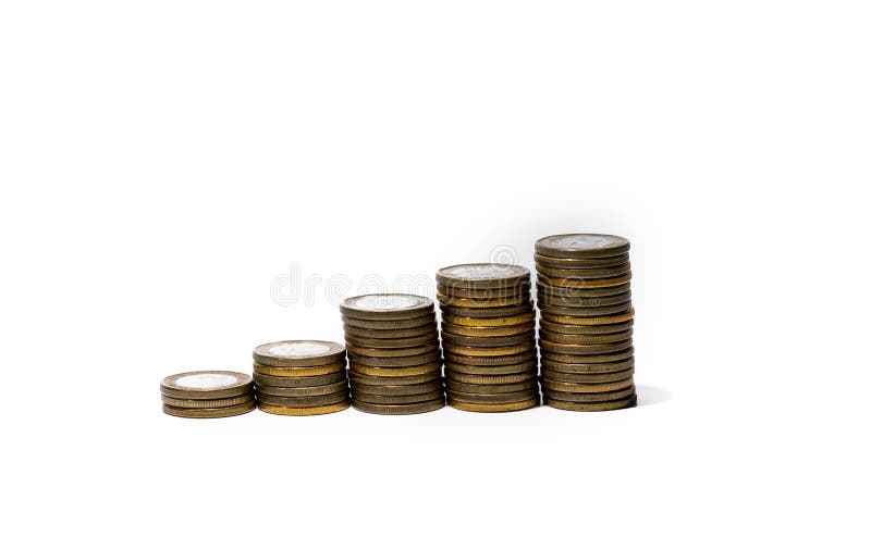 Stack of Coins Going Up. Savings and Investment Concept Stock Photo ...