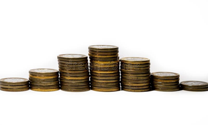 Stack of Coins Going Up. Savings and Investment Concept Stock Photo ...