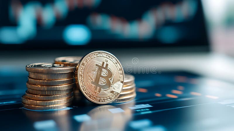 Stack of Coins with Graph Chart Growth Up Stock Illustration ...