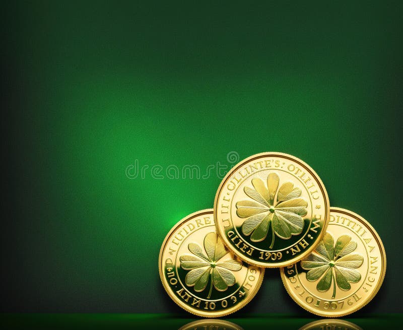 A Stack of Coins with a Green Background. Stock Image - Image of ...
