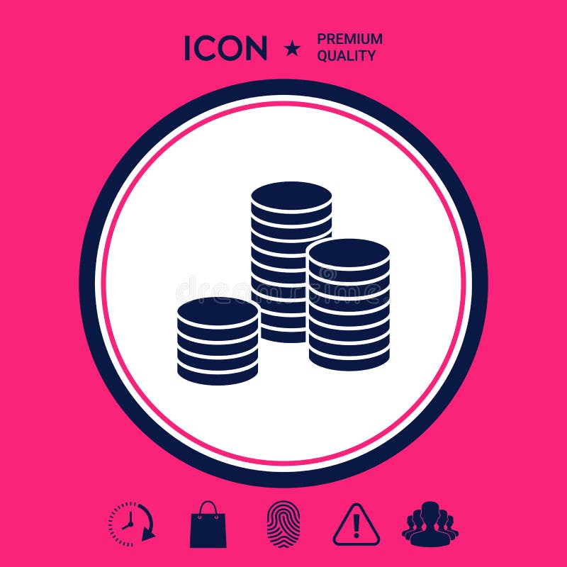 Stack of coins icon stock vector. Illustration of symbol - 117238350