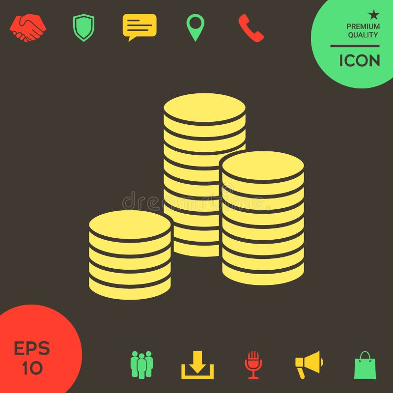 Stack of coins icon stock vector. Illustration of sign - 118383389