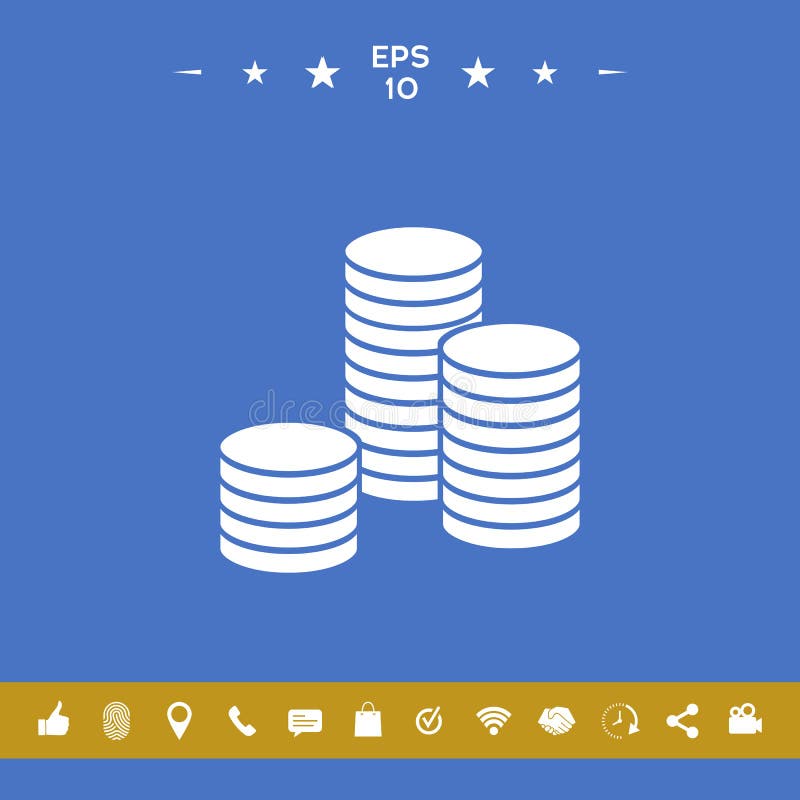 Stack of coins icon stock vector. Illustration of cash - 131116191