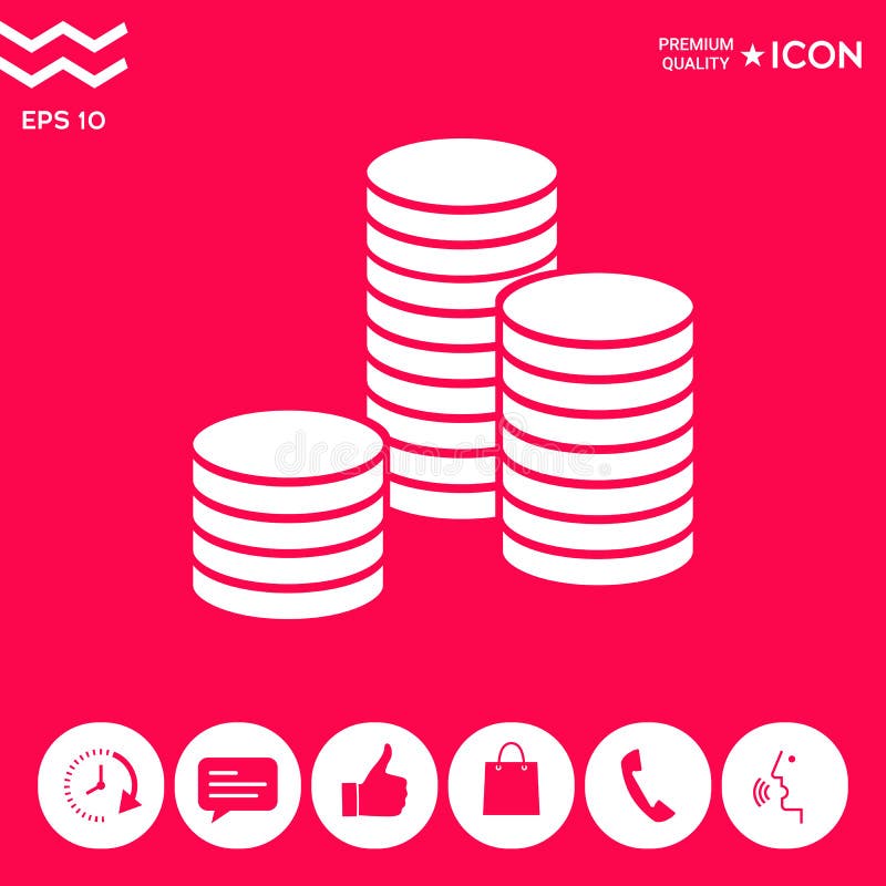 Stack of coins icon stock vector. Illustration of rich - 119978368