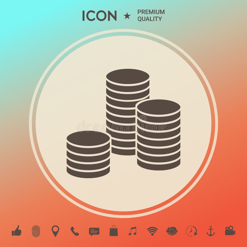 Stack of coins icon stock vector. Illustration of success - 120299431