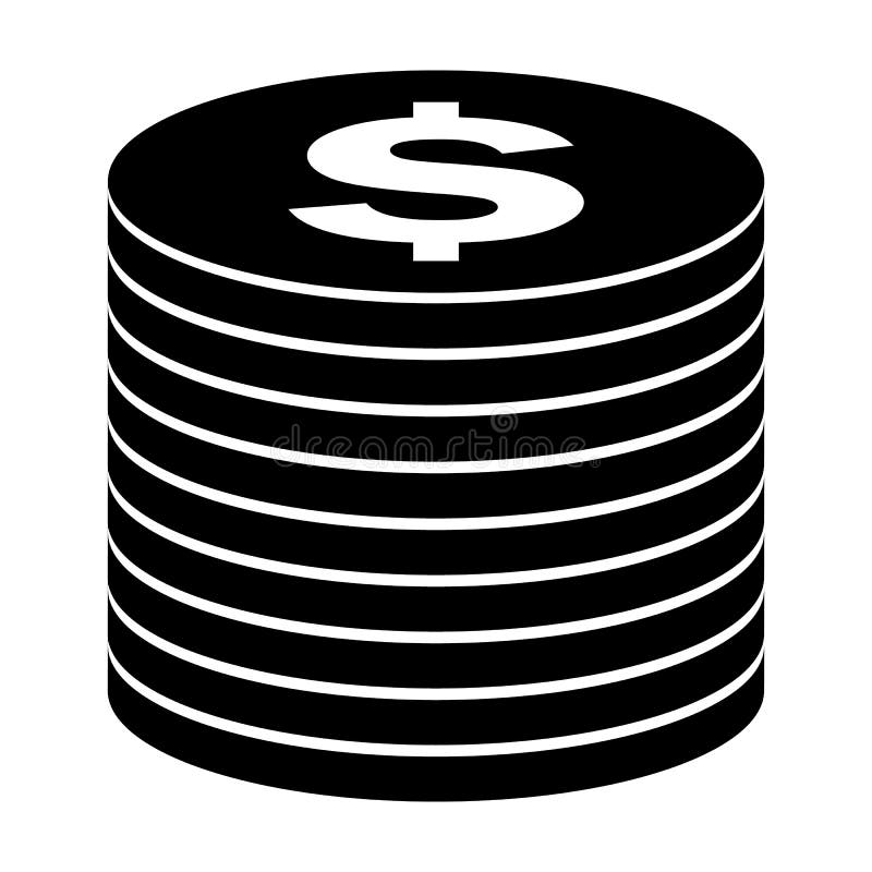 Stack of Coins Icon. Vector Stock Vector - Illustration of currency ...