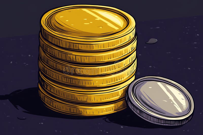 Stack of Coins stock illustration. Illustration of money - 350698364