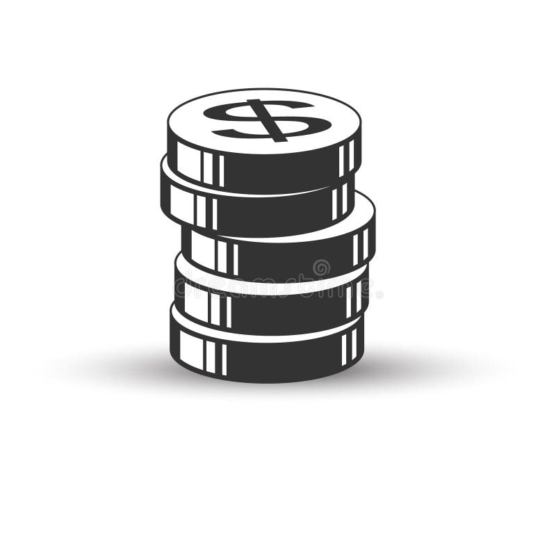 Stack of Coins with the Image of the Dollar Symbol Stock Vector ...
