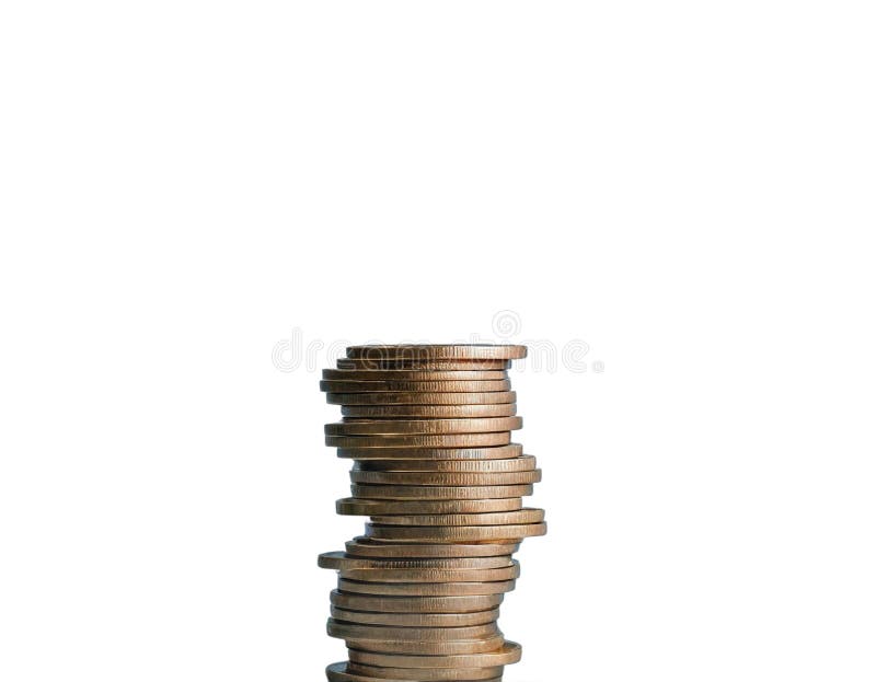 Stack of Coins Isolated on Transparent Background. Stock Image - Image ...