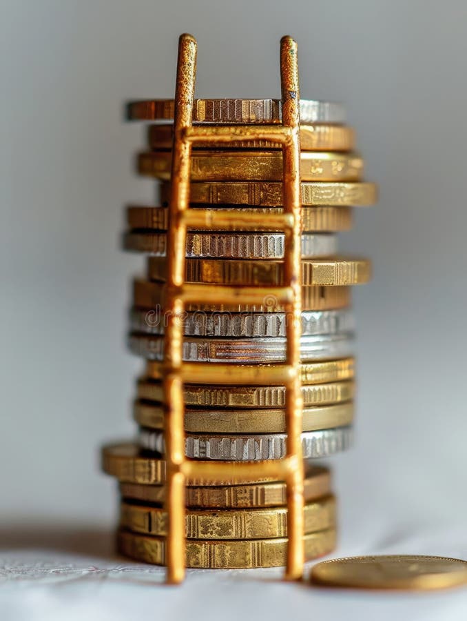 Stack Coins Ladder Symbolizing Financial Growth Stock Photos - Free ...