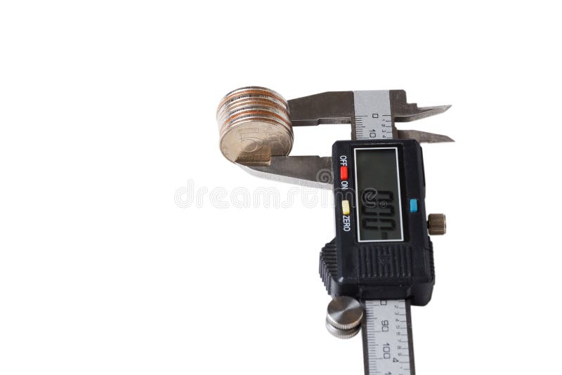 Coins and measuring tool stock image. Image of background - 5719549