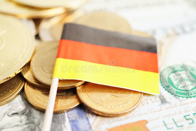 Stack of Coins Money with Germany Flag, Finance Banking Concept Stock ...