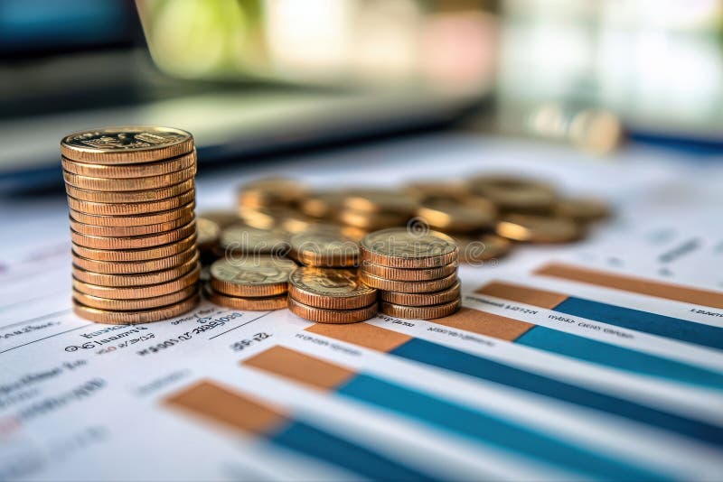 Stack of Coins Next To a Calculator Signifying Financial Calculation ...