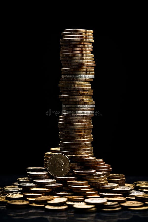 Stack of Coins with Penny on Top of it. Generative AI Stock Image ...